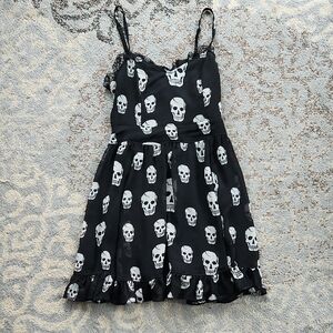 Royal Bones | Dresses | Vintage Royal Bones Y2k Goth Skull Dress Black ...